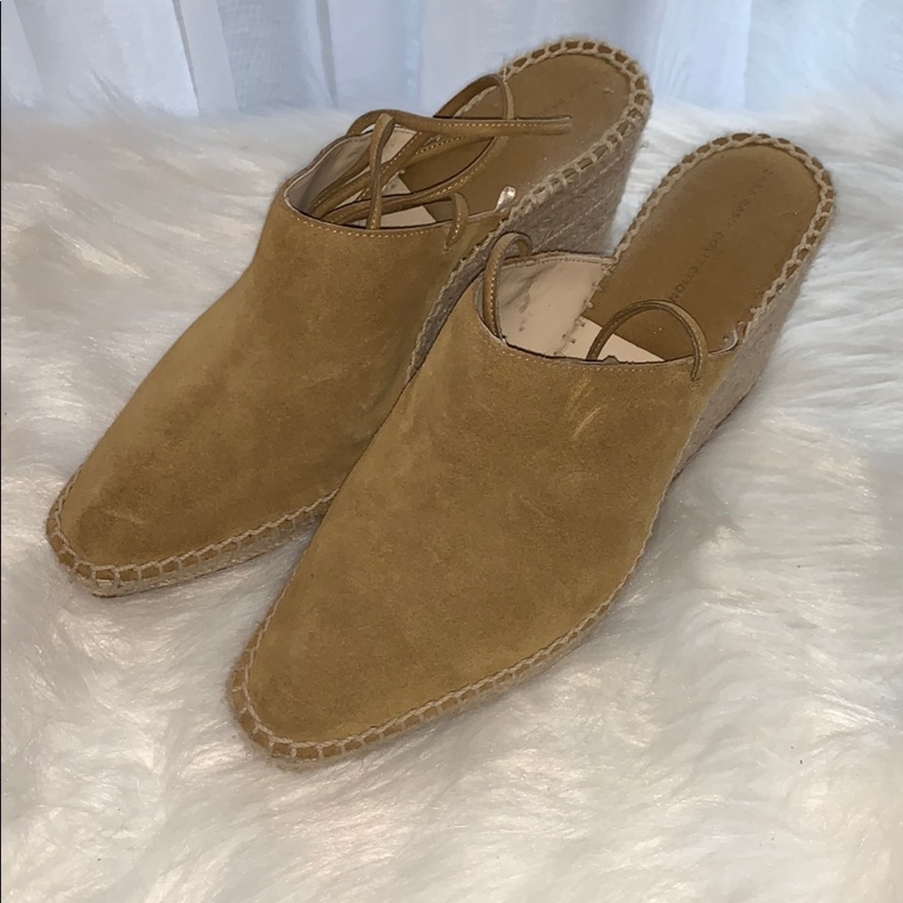 Zara Yellow Suede Mule Espadrilles - Gem